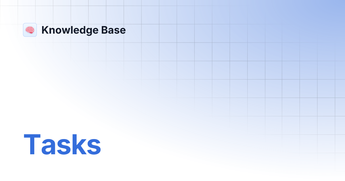 Tasks | Knowledge Base